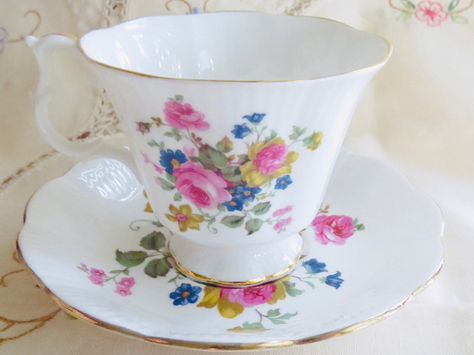 Royal Albert Pink Roses and Flowers Tea Cup and Saucer | Etsy