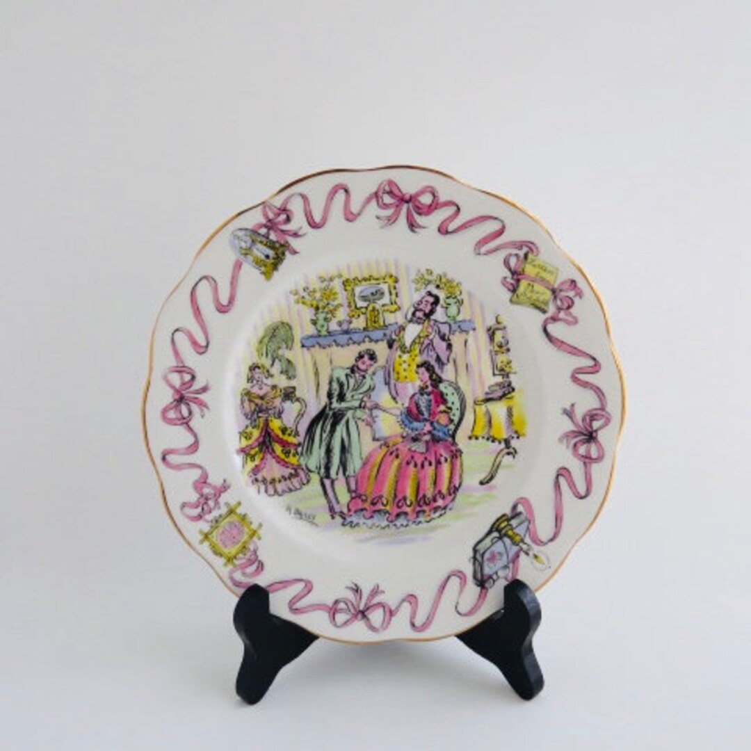 Signed Queen Anne Plate, 'those Were the Days', Signed H. Bailey, Fine ...