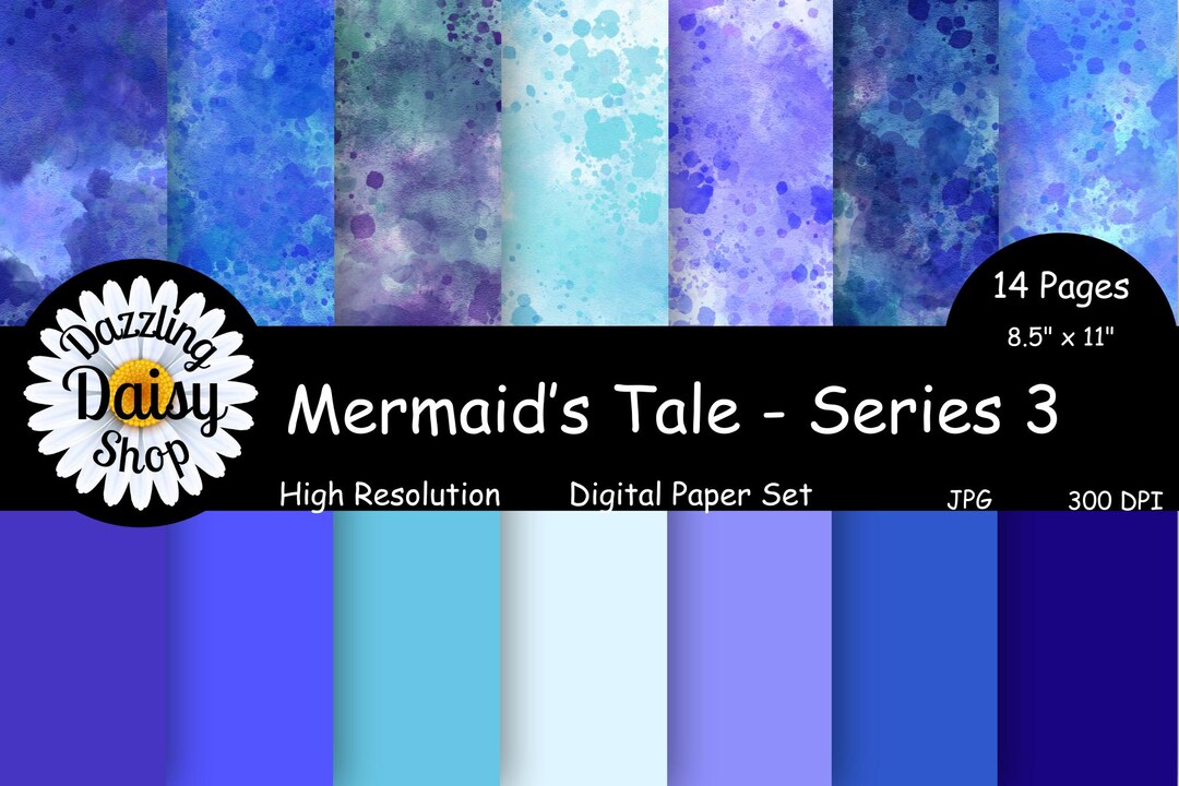 Mermaid's Tale ~ Series 3 ~ Watercolor Purple Teal Green Scrapbook ...