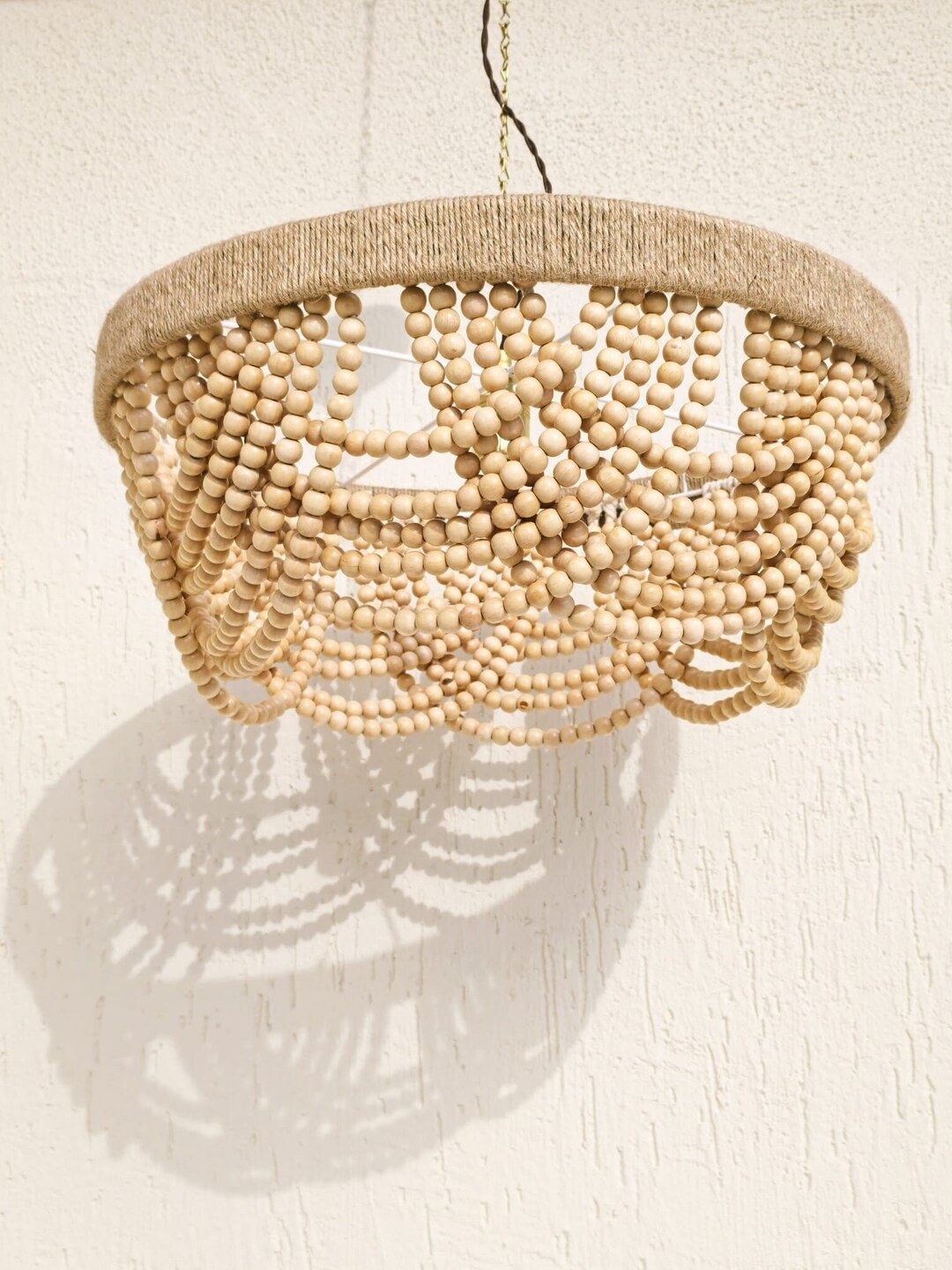 Wooden Bead Light | Wooden Bead Chandelier | Wood Beaded Chandelier ...