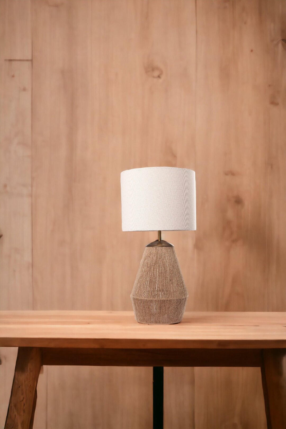 Handmade Rustic Brown Rope Wrap Lampshade With Buldan Cloth Fabric - Etsy