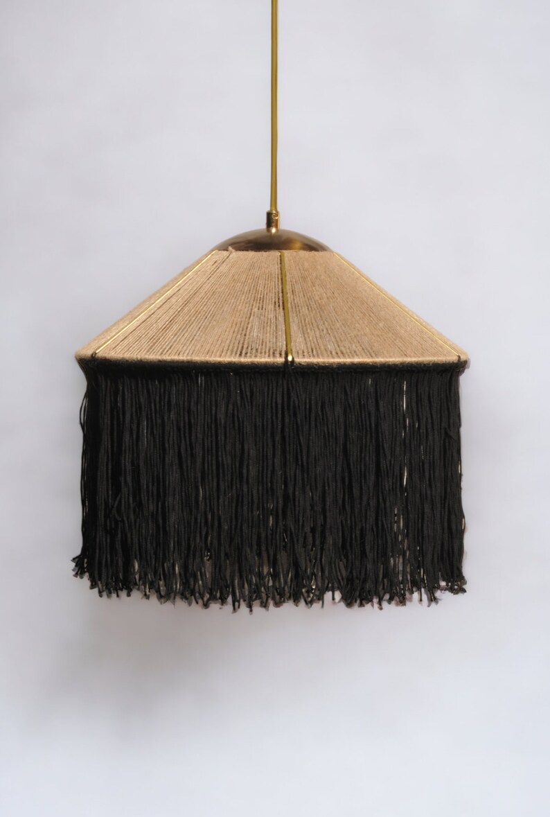 Boho Light | Black Tassel Chandelier | Boho Desing | Pendant Lighting ...