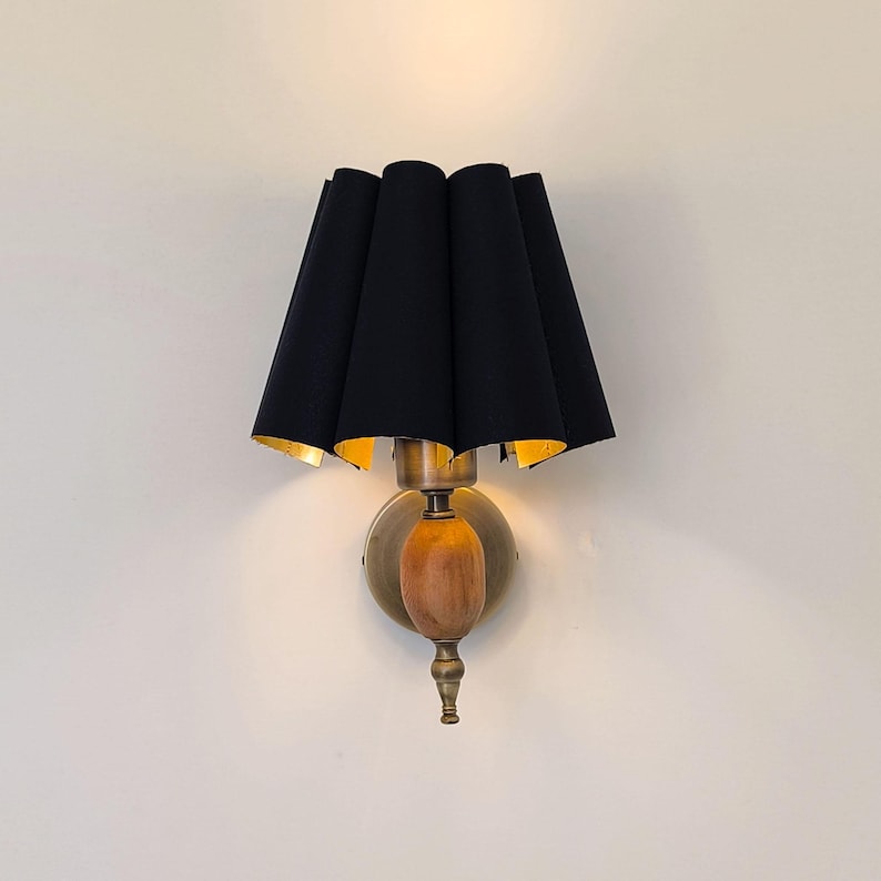 Gatsby Gilded Glamour Wall Sconce | Gold Inner Lampshade - Etsy