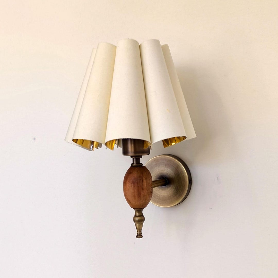 Gatsby Gilded Glamour Wall Sconce | Gold Inner Lampshade - Etsy