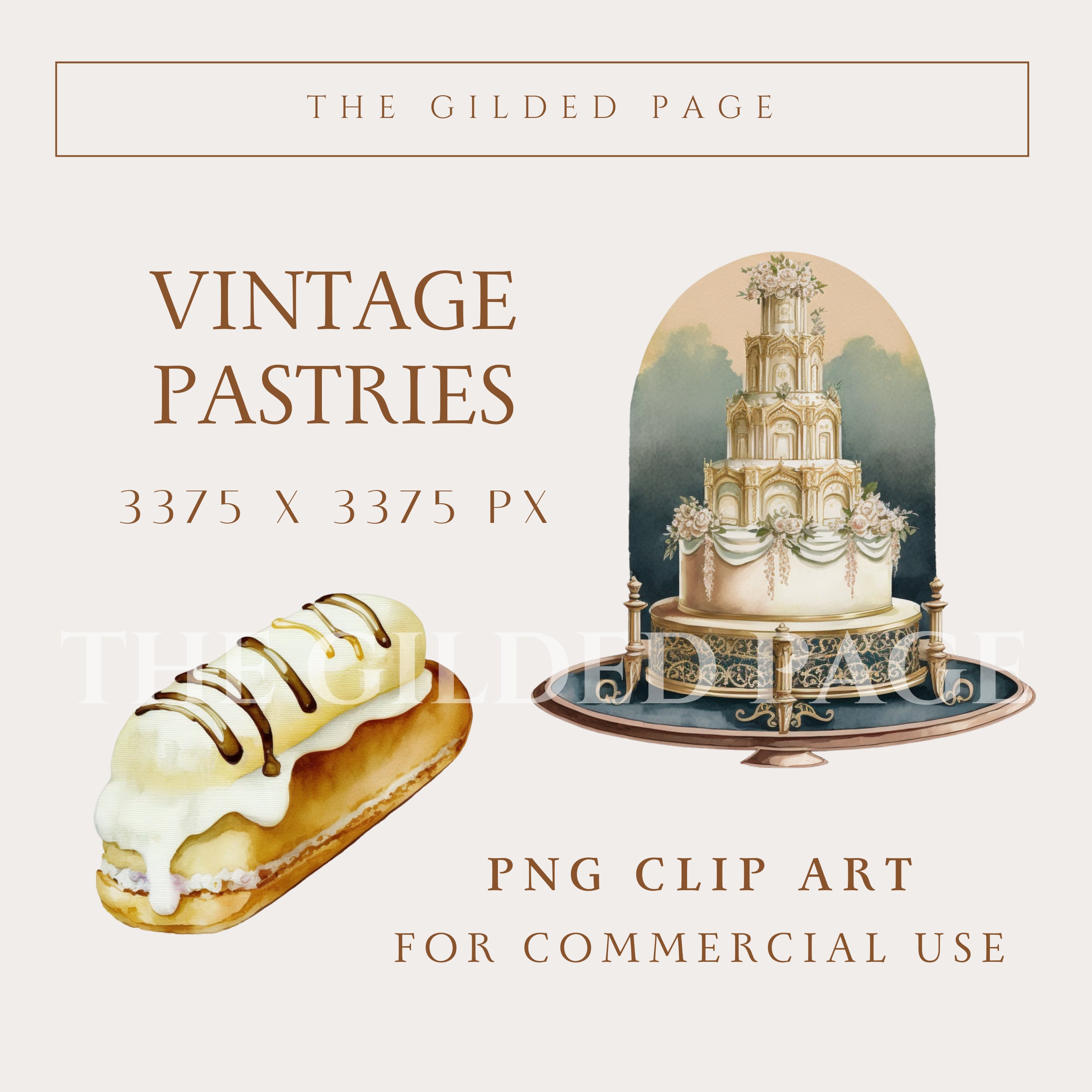 10 Vintage Decorative Pastries - Vintage Illustration, Pastry Clipart ...