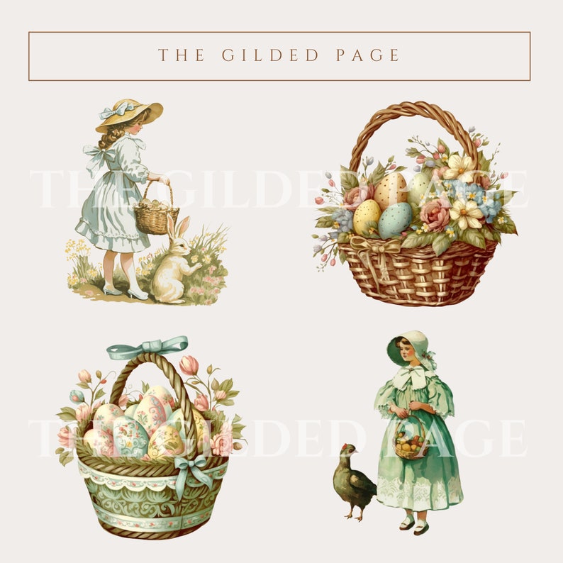 15 Vintage Easter Clipart Vintage Illustration, Easter Clipart, Holiday ...