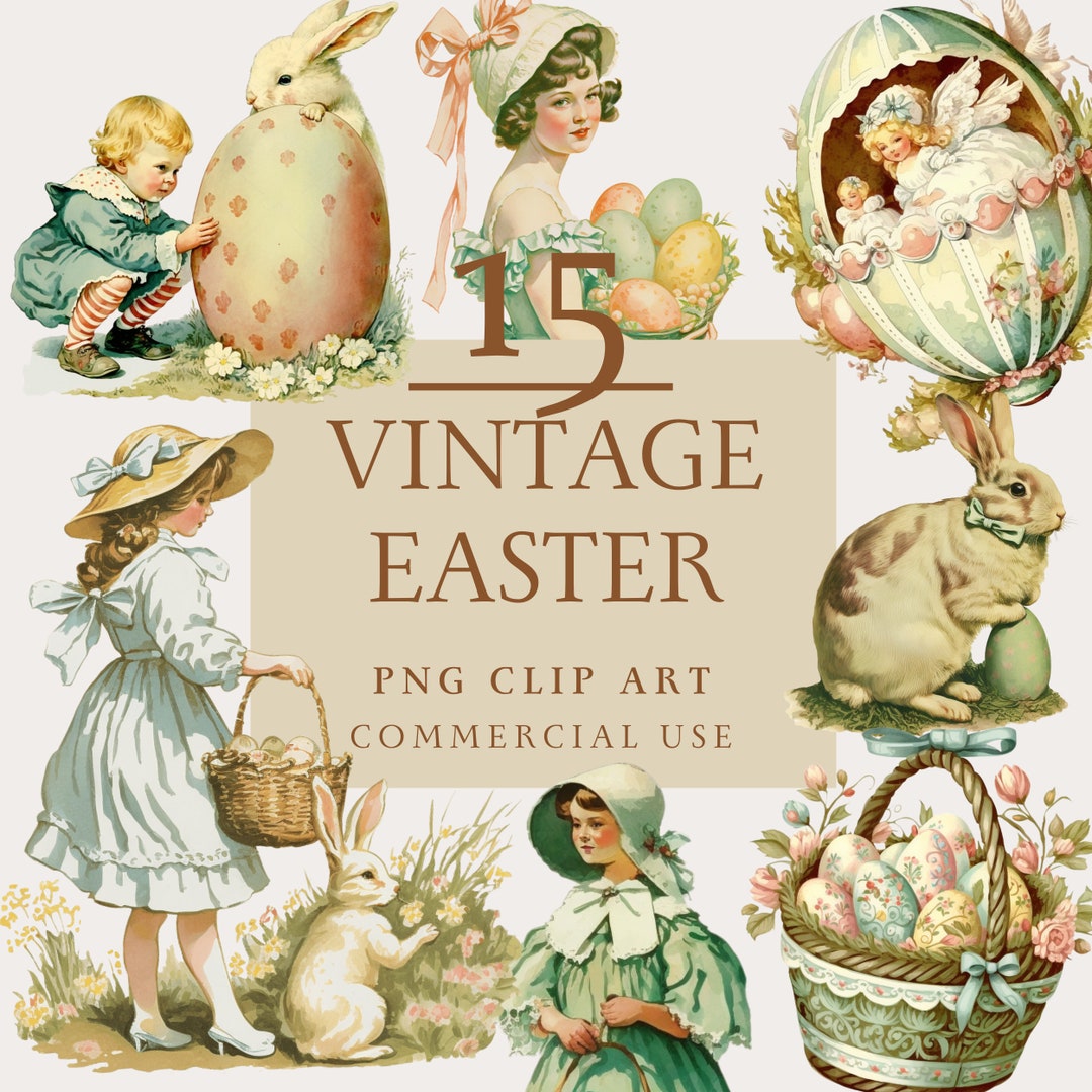 15 Vintage Easter Clipart Vintage Illustration, Easter Clipart, Holiday ...