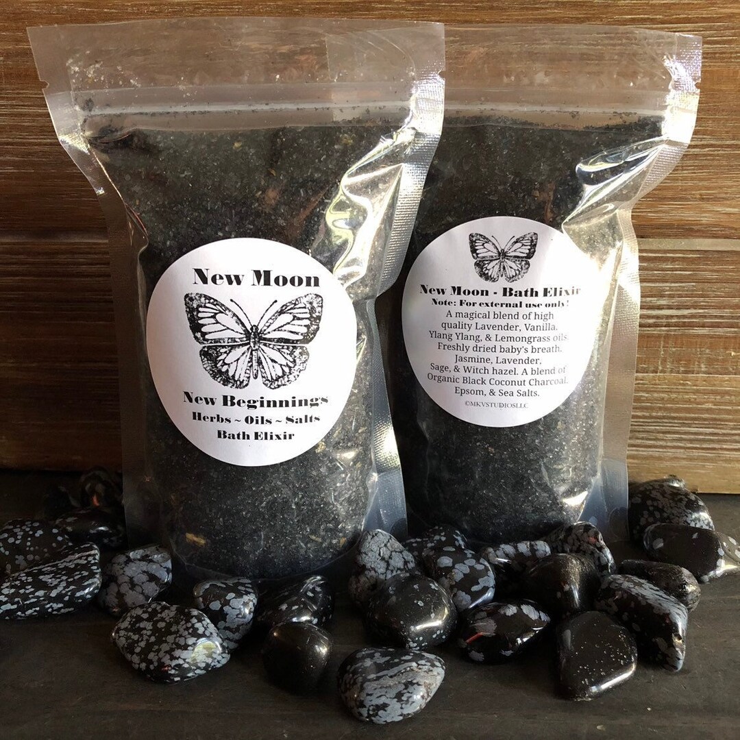 New Moon Black Ritual Salt Kit, New Moon Black Bath Salt, Witchcraft ...