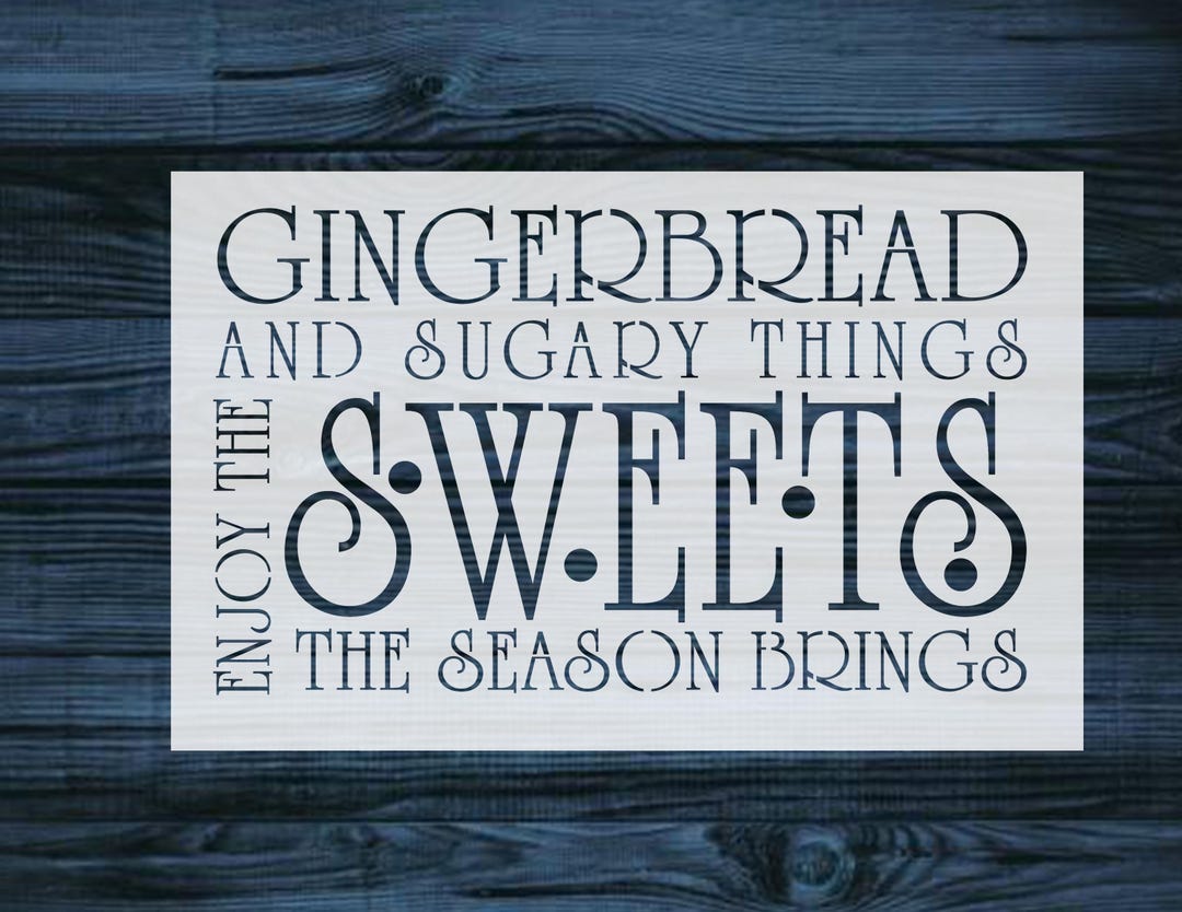 Reusable Custom Gingerbread and Sweets Stencil - DIY Craft Stencil for ...