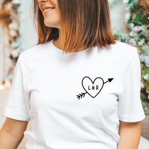 Custom Heart T-shirt, Personalised Valentines T-shirt, Valentines Gift ...