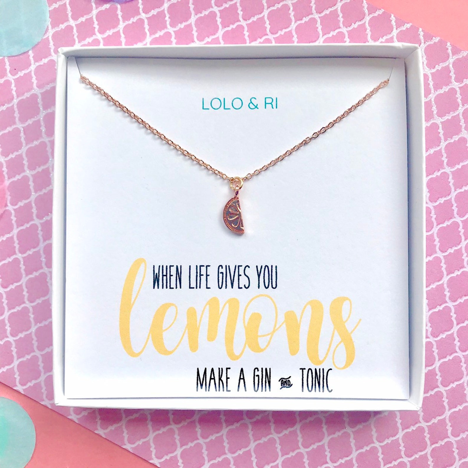 Gold Silver or Rose Gold Lemon Necklace When life gives you | Etsy