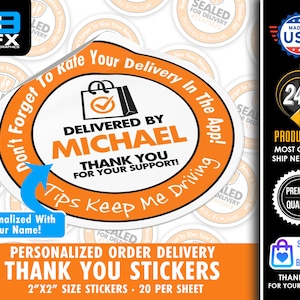 Personalized Doordash Labels Delivery Bag Shaped Stickers - Etsy