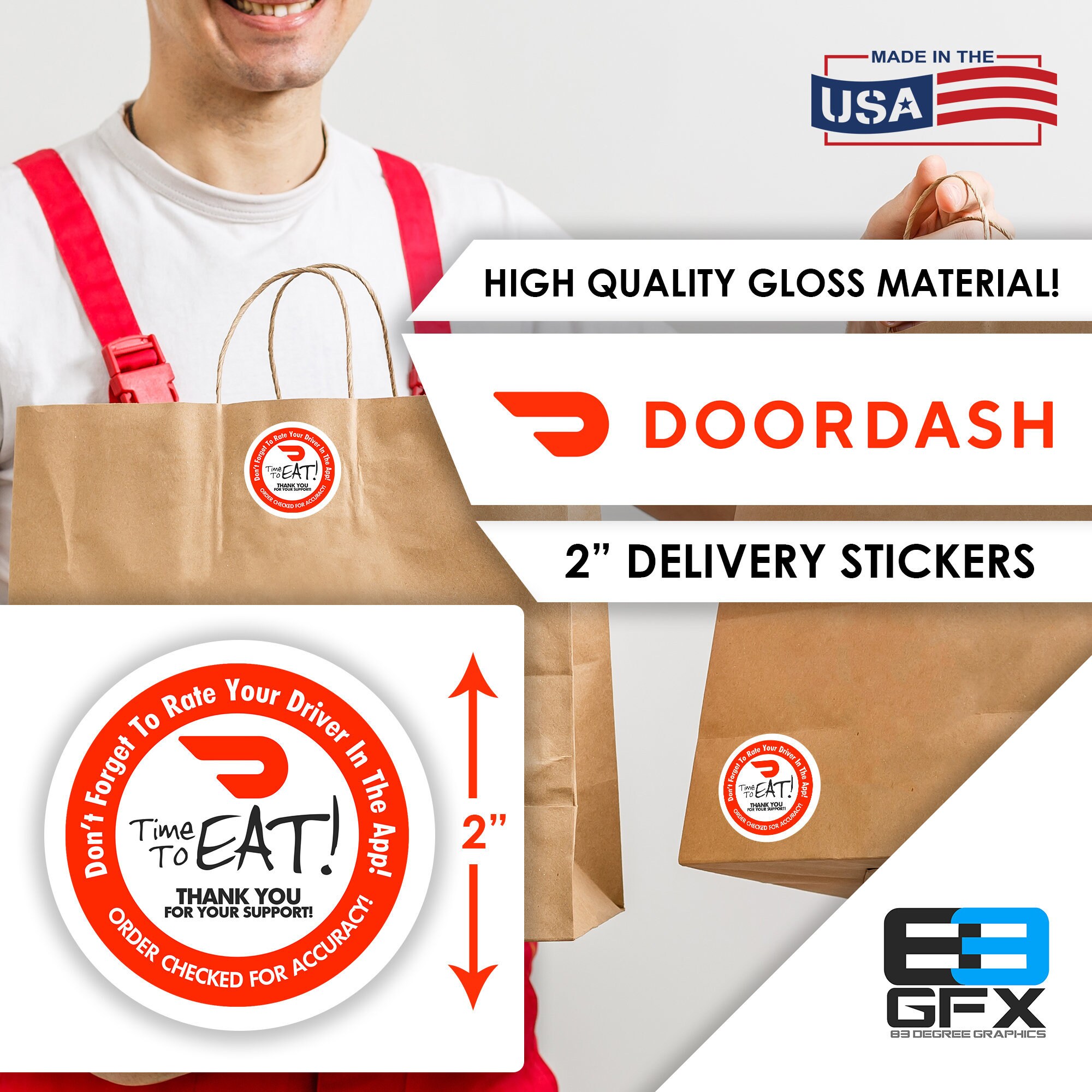 Paper & Party Supplies 20 Stickers Per Sheet Personalized Delivery 2x2 ...