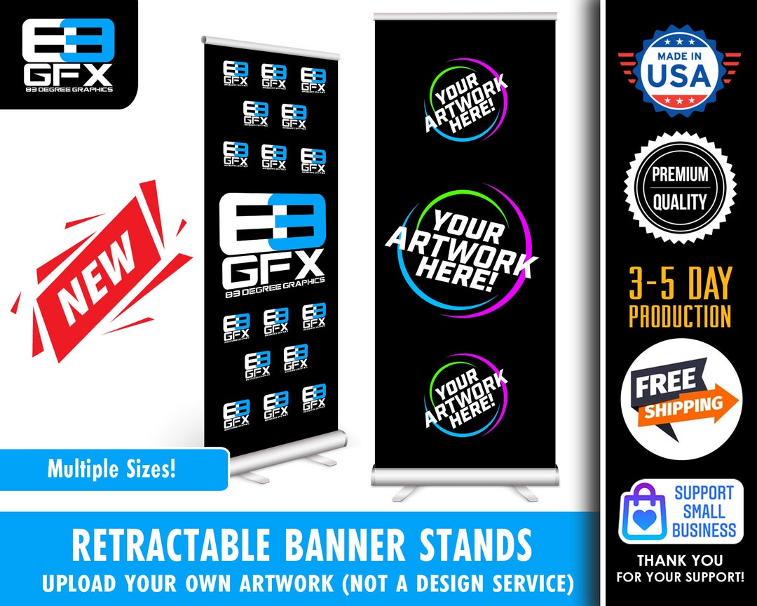 Custom Retractable Banner Stand High Quality Multiple Sizes Supply Your ...