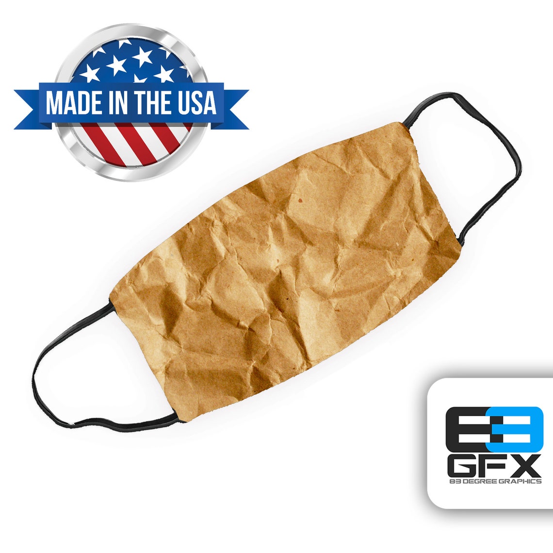 Paper Bag Design Funny Face Mask Face Cover - Etsy