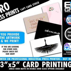 3x5 16pt Cardstock Professional Press Printing Service 16pt Stock ...