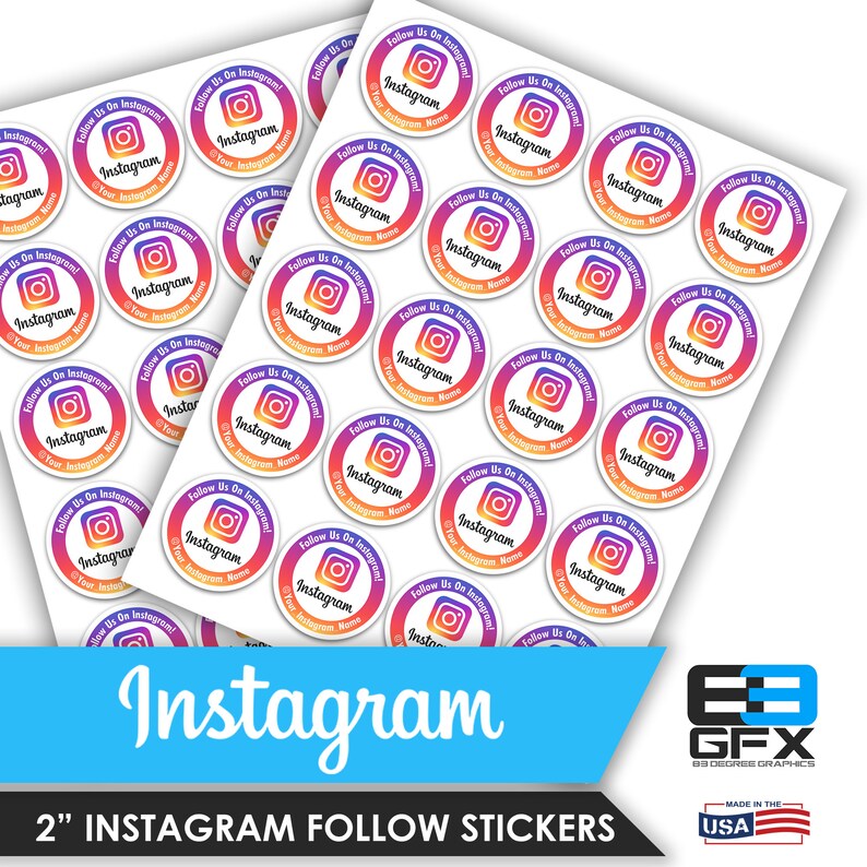 Personalized Follow Us on Instagram 2x2 Sticker - Etsy