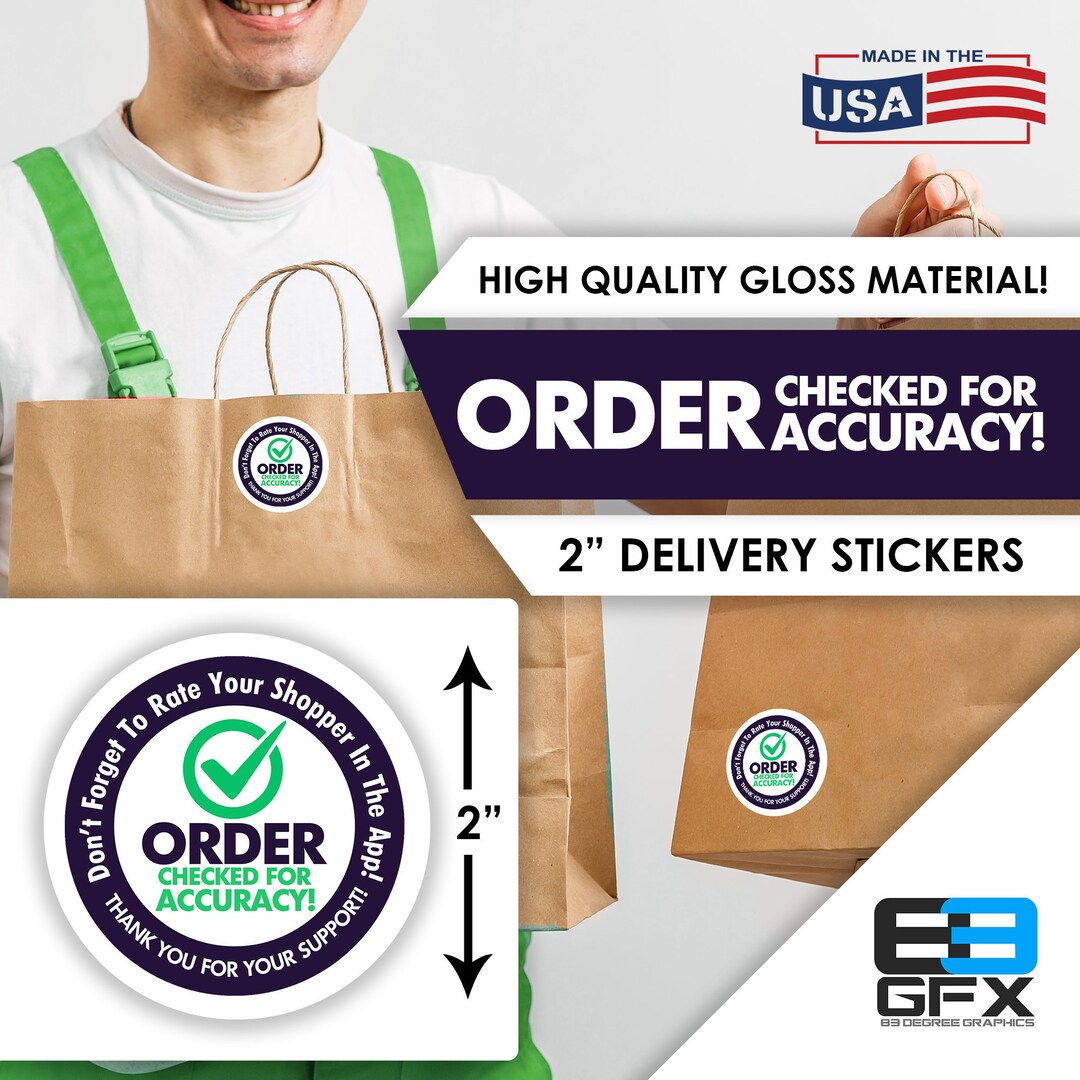 Shipt 2"x2" Delivery "order Checked for Accuracy" Bag Stickers - 20 ...