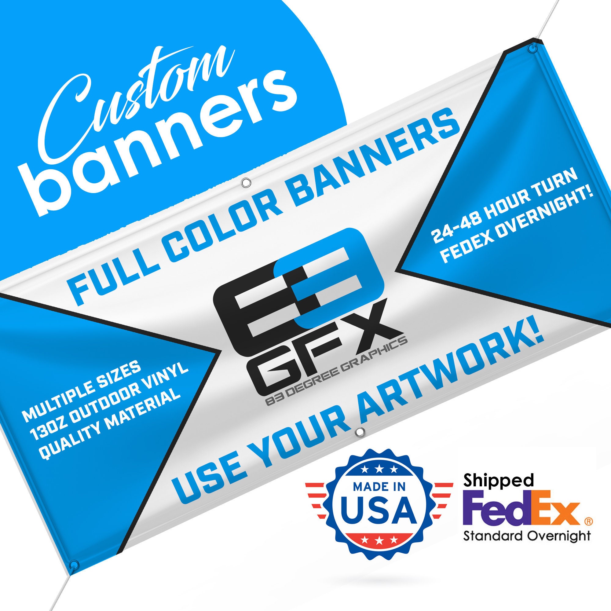 Custom Vinyl Banners Full Color Printing Use Your Own - Etsy