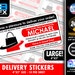 Red Delivery 2x2 5 Stars Delivery Bag Stickers 20 Stickers per Sheet ...