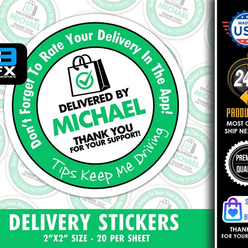 Personalized Uber Eats Labels Delivery Circle Stickers - Etsy