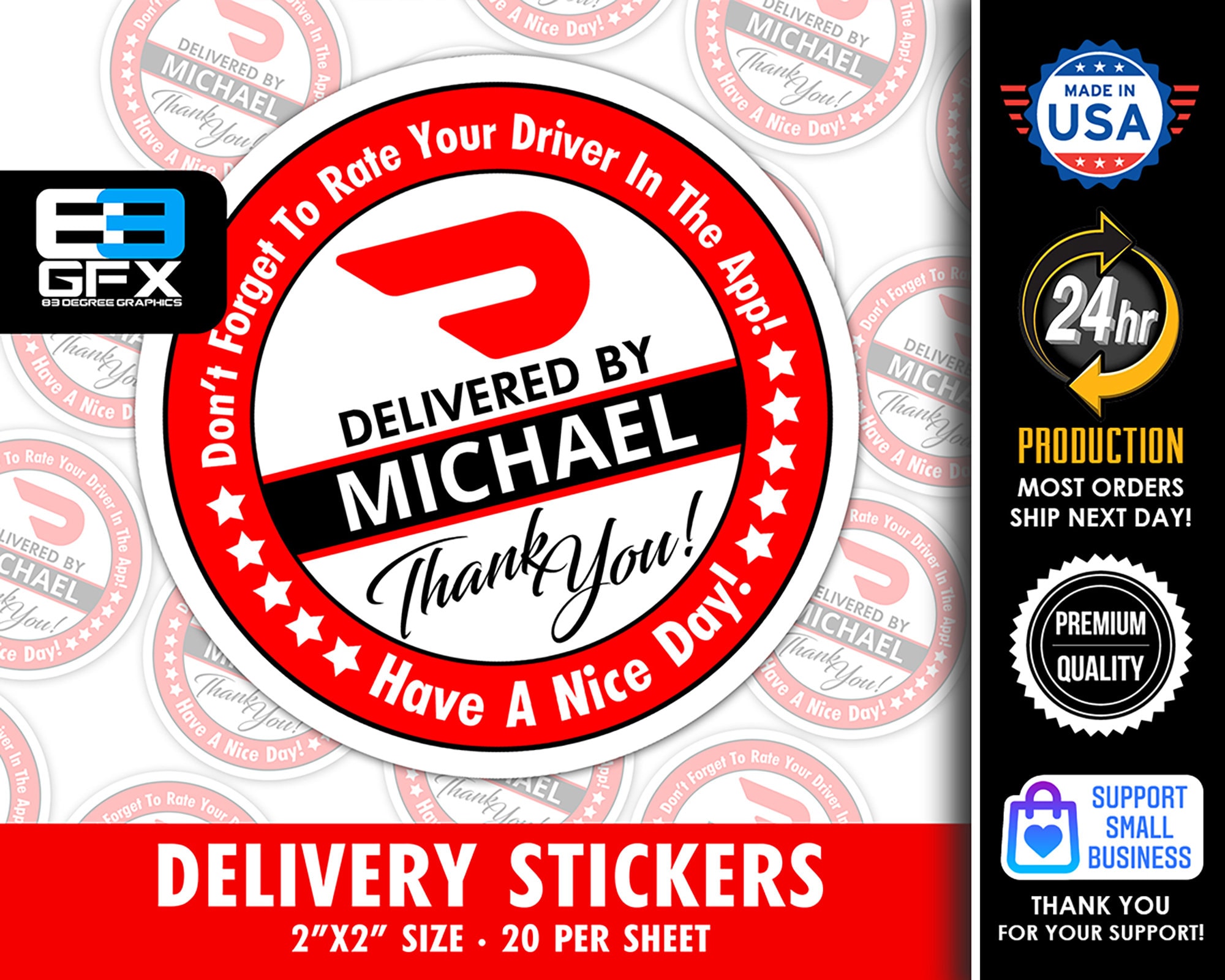 Delivery Driver Bag Stickers - Etsy