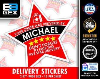 Personalized Doordash Labels Delivery Bag Shaped Stickers - Etsy