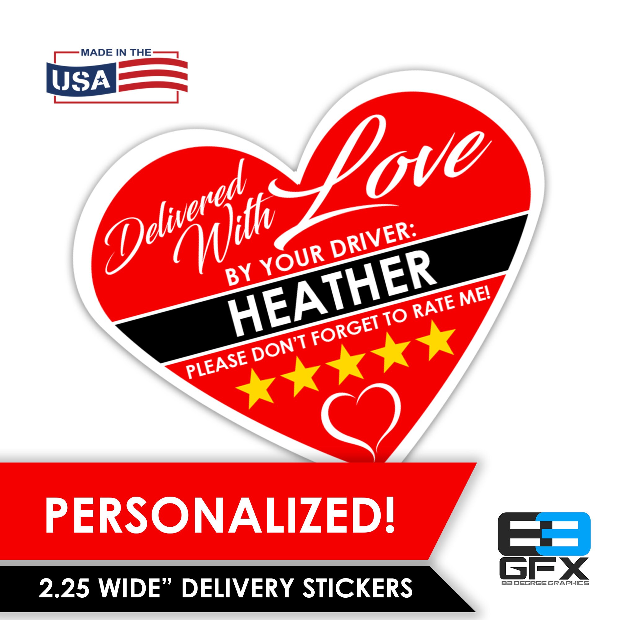 PERSONALIZED Red Delivery Heart 2.25 delivered With | Etsy