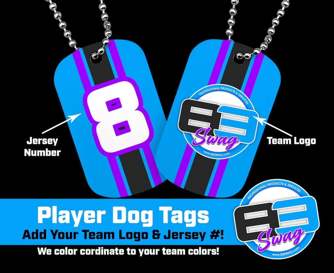 Custom Team & Player Dog Tags Includes Chain Double Sided Sublimated ...