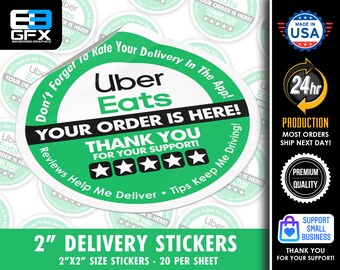 Red Delivery 2x2 5 Stars Delivery Bag Stickers - Etsy