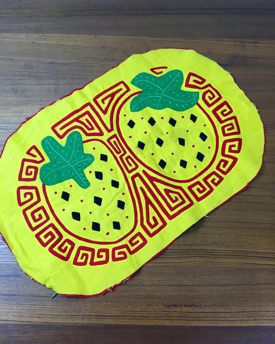 Vintage Kuna Mola, Strawberry Embroidery, Panama Folk Art, 11x14 - Etsy
