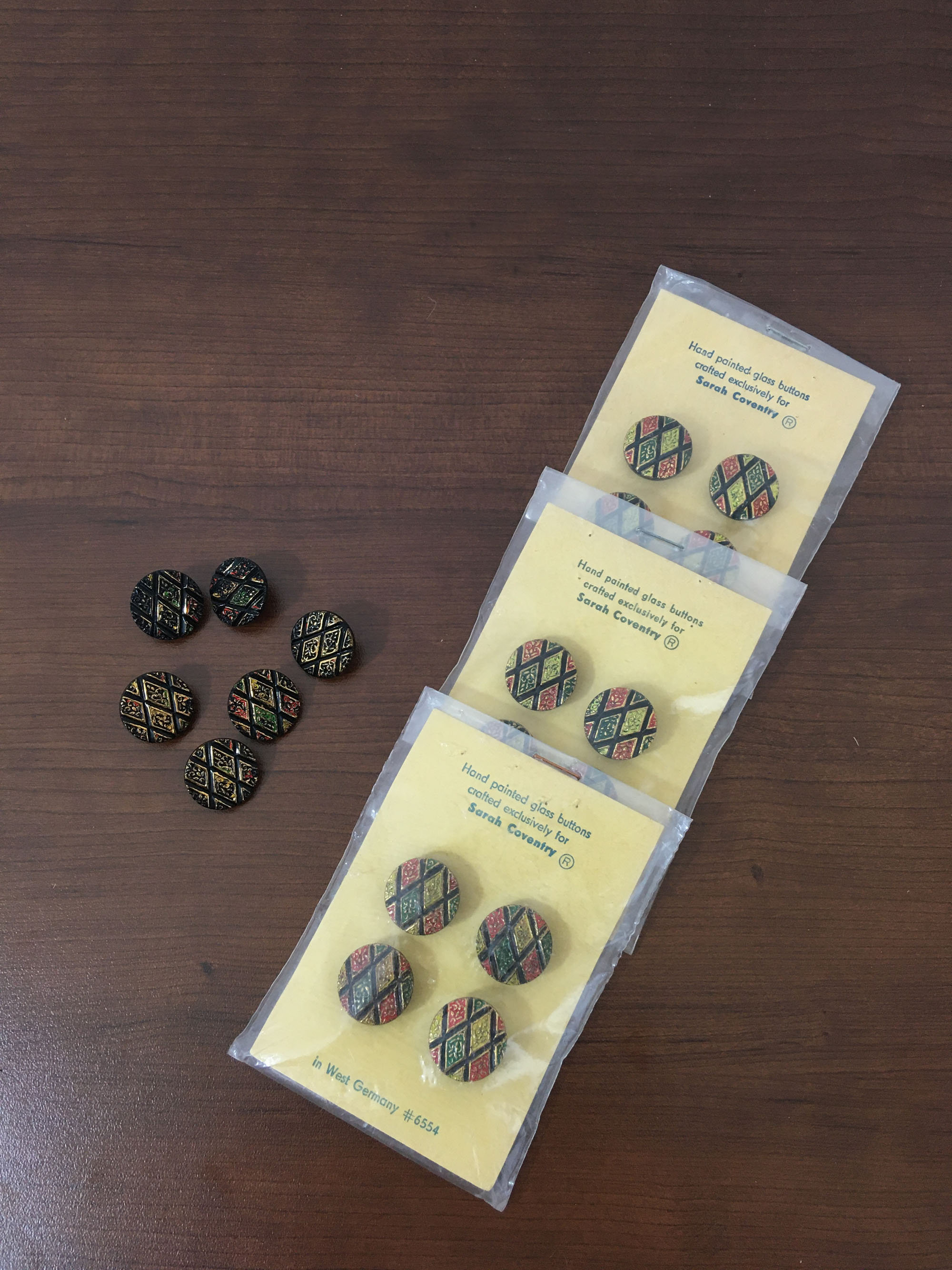 Vintage Sarah Coventry Buttons / Mosaic Buttons Vintage Glass | Etsy