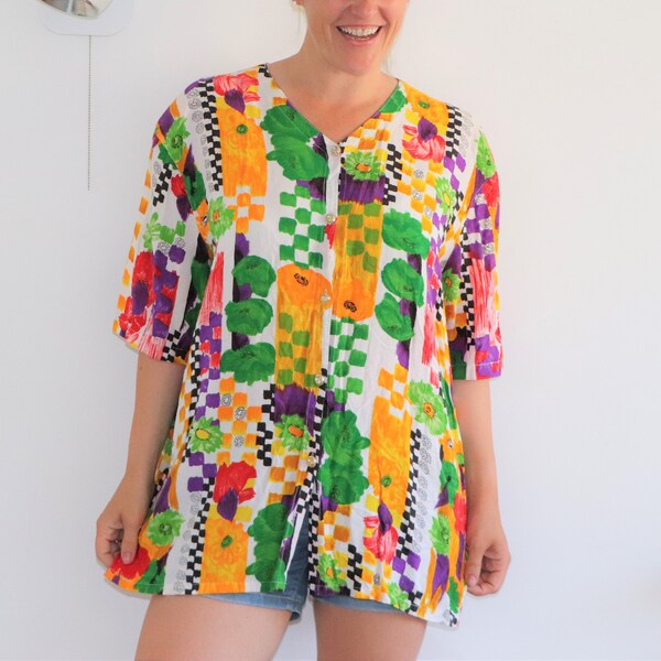 Colorful Blouse - Etsy