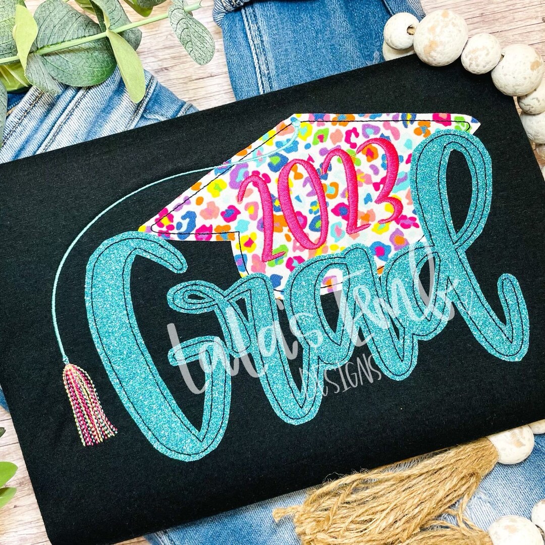 2023 Grad Applique/embroidery Design - Hand Lettered Design - Etsy