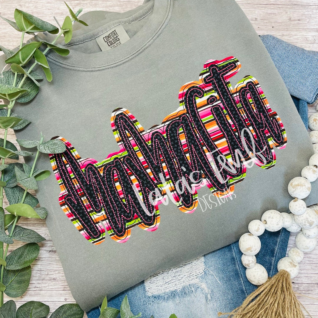 Mamacita Double Stack Applique Design Hand Lettered Design - Etsy