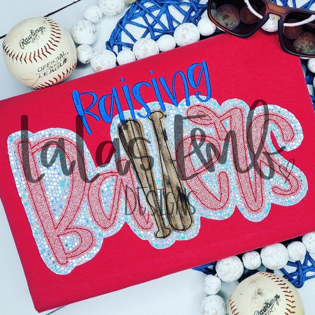 Raising Ballers Double Stack Applique/embroidery Design - Hand Lettered ...