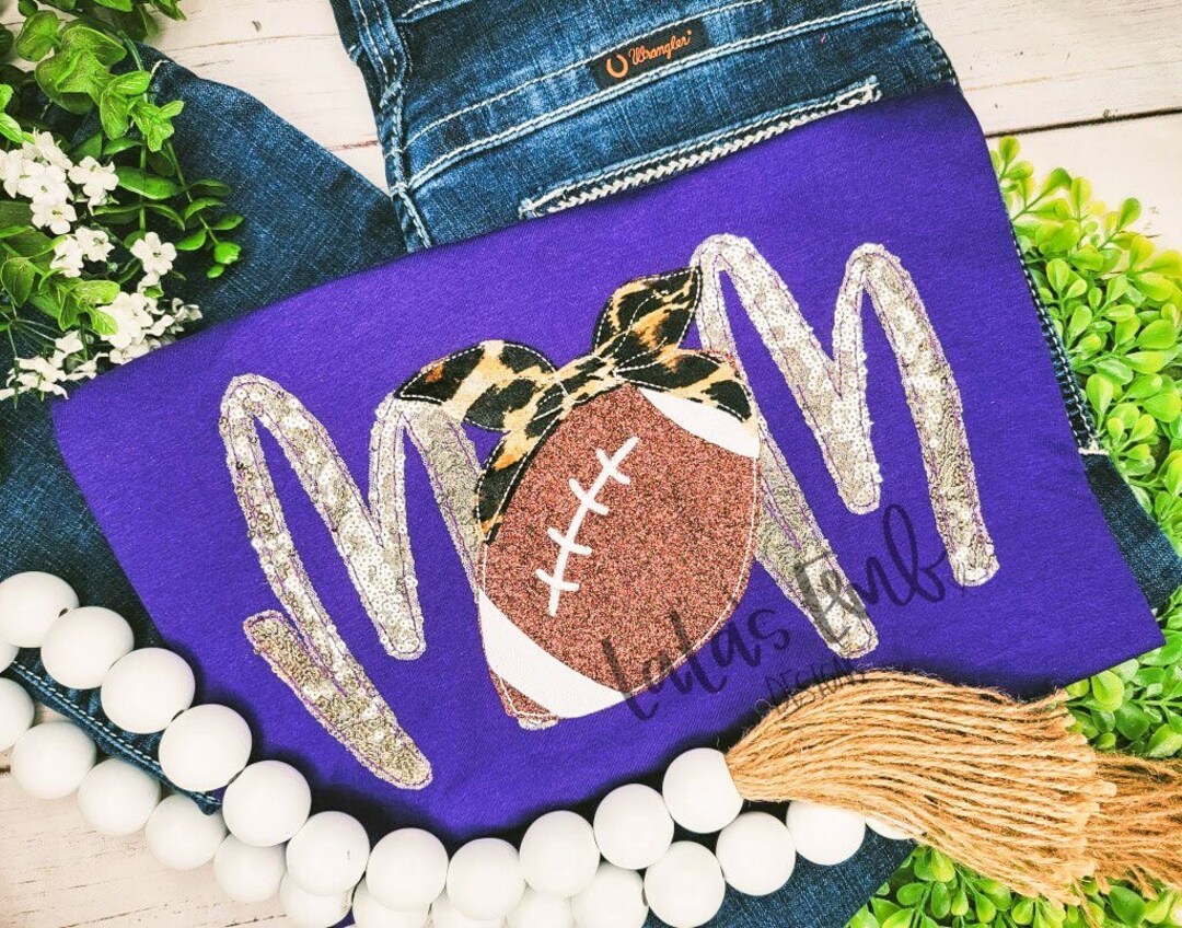 Football Mom W/tie Applique Design - Hand Lettered Design ** Instant ...