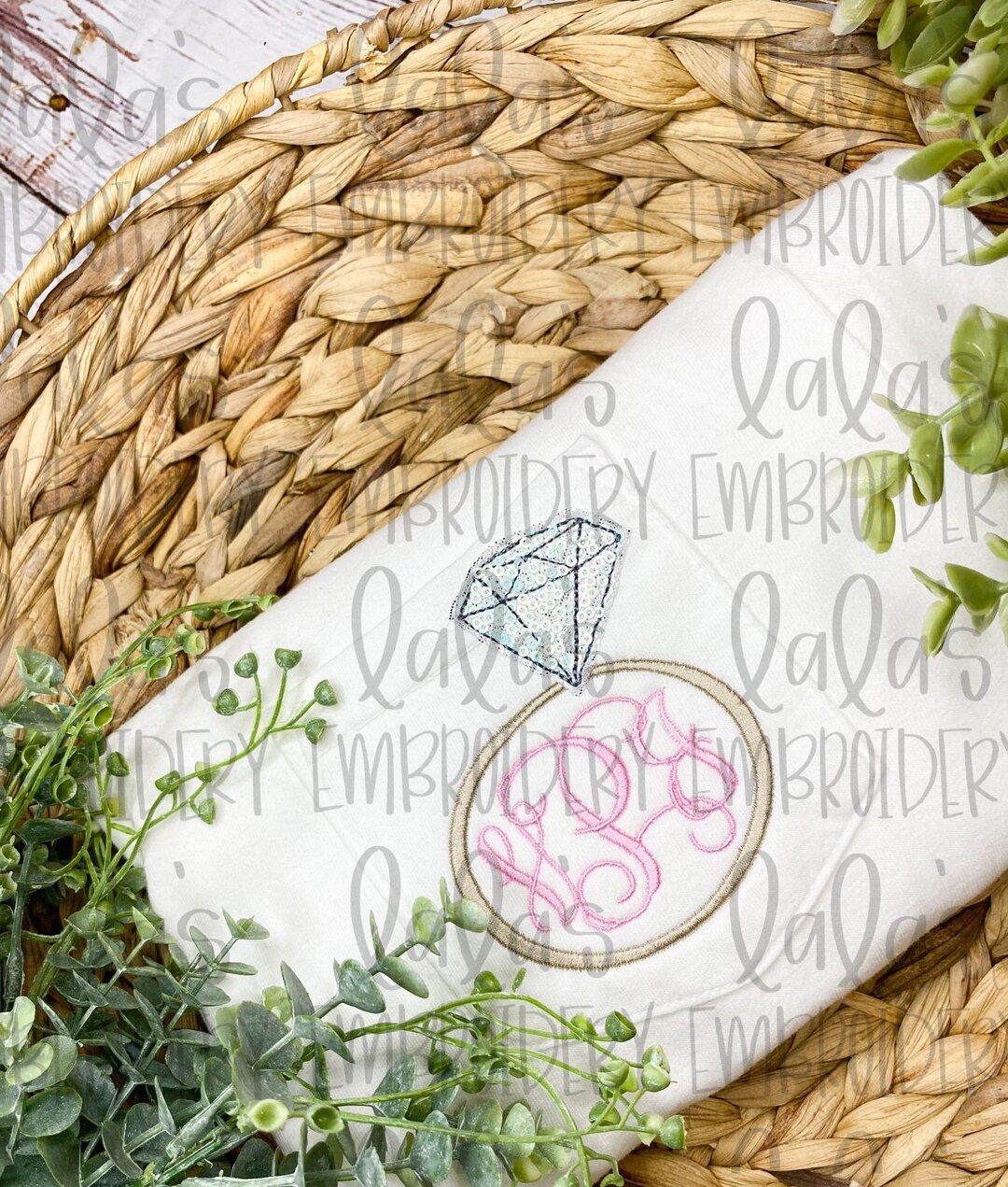 RING Applique/embroidered FRAME Design - Hand Lettered Design ...