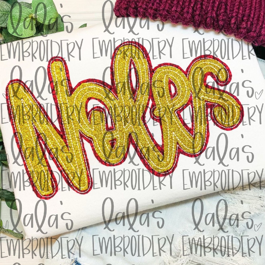 NOLES Double Stack Applique Design Hand Lettered Design Instant ...