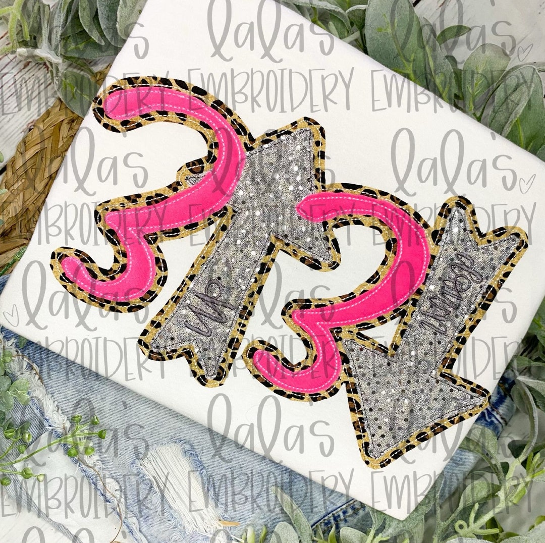 3 up 3 Down Double Stack Applique Design - Hand Lettered Design ...