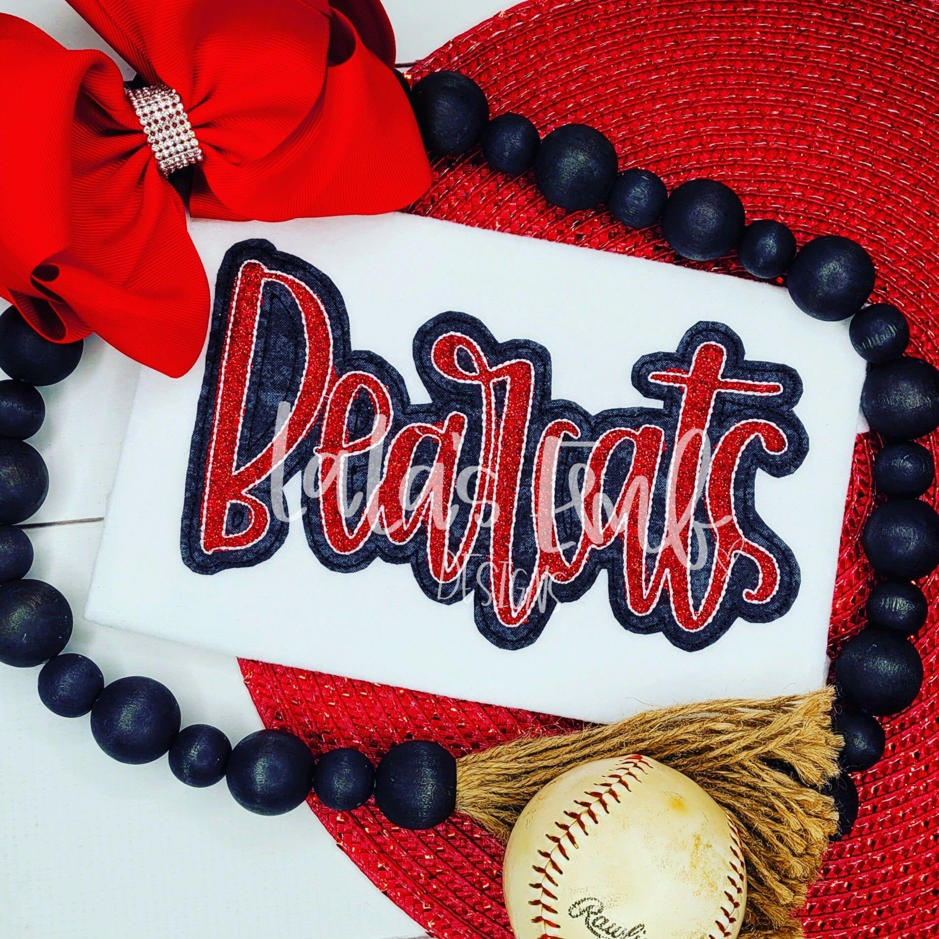 Bearcats Double Stack Applique Design - Hand Lettered Design ** Instant ...