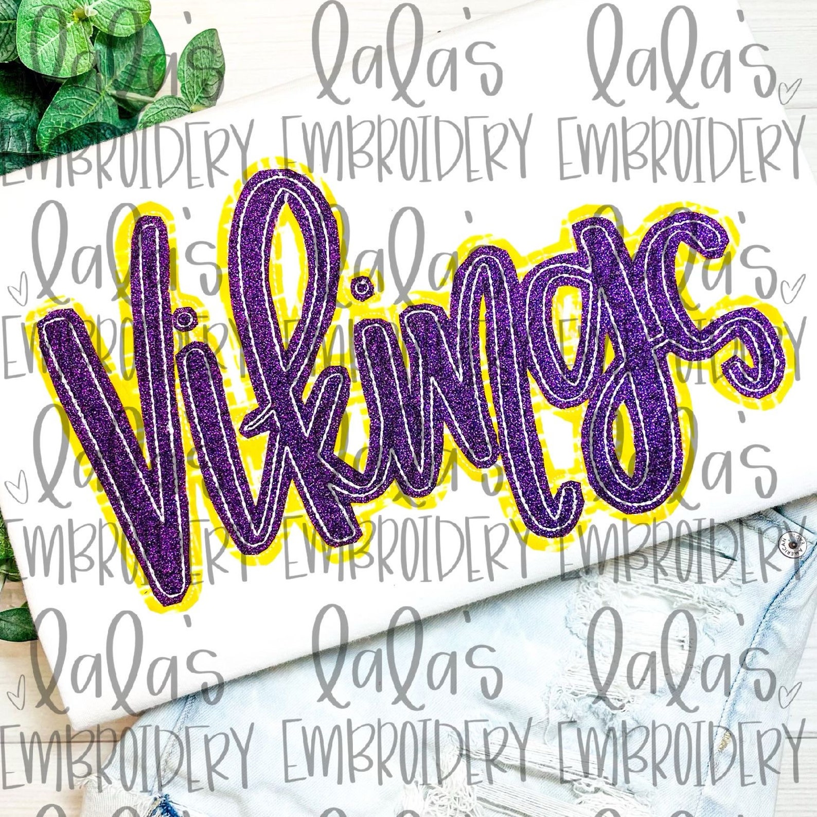 VIKINGS Double Stack Applique Design - Hand Lettered Design ** Instant ...