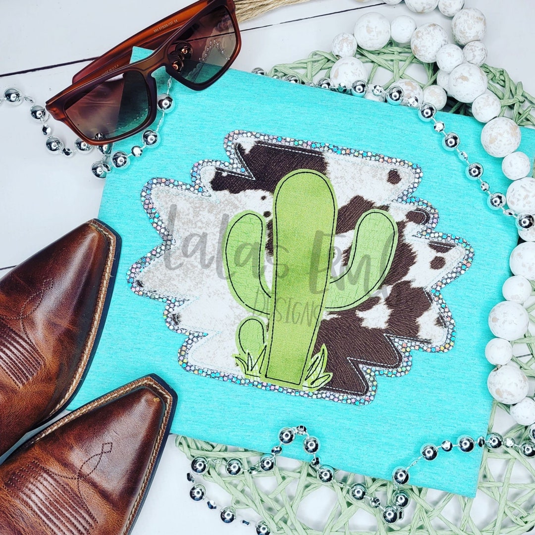 Aztec Cactus Double Stack Applique Design - Hand Lettered Design ...