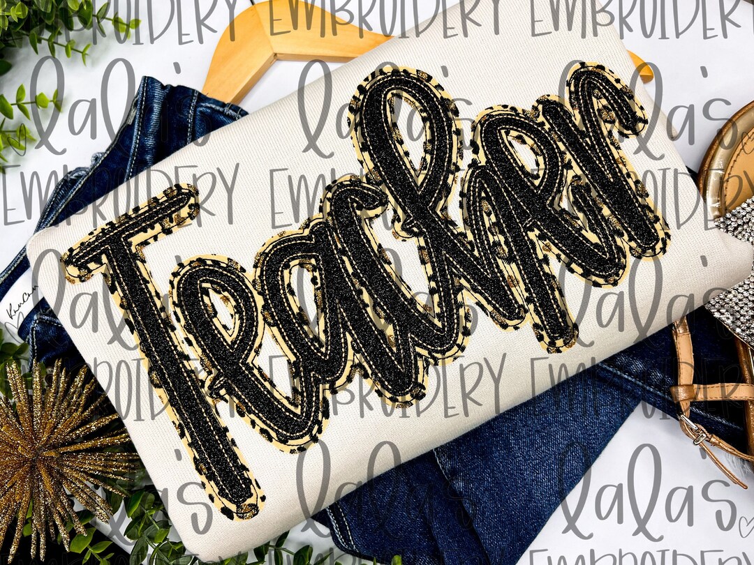 TEACHER Double Stack Applique Design - Hand Lettered Design - Etsy