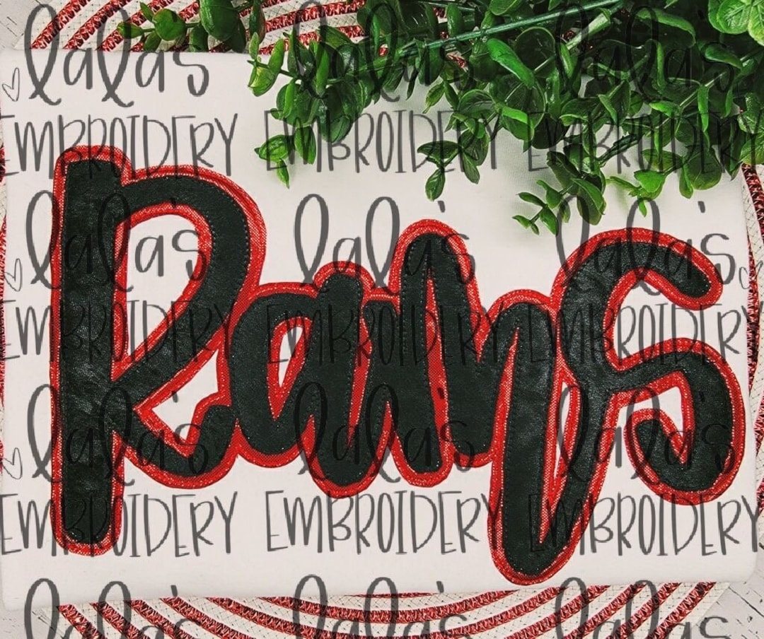 RAMS Double Stack Applique Design - Hand Lettered Design ** Instant ...