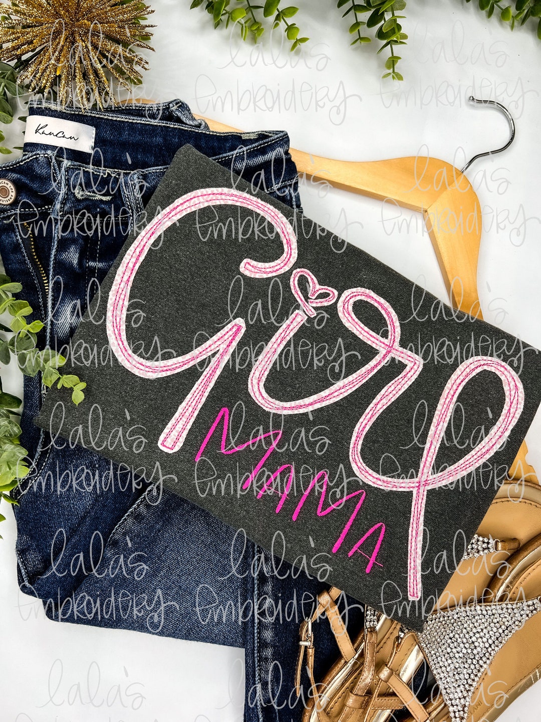 Girl Mama SCRIBBLE STITCH Applique Design - Hand Lettered Design - Etsy