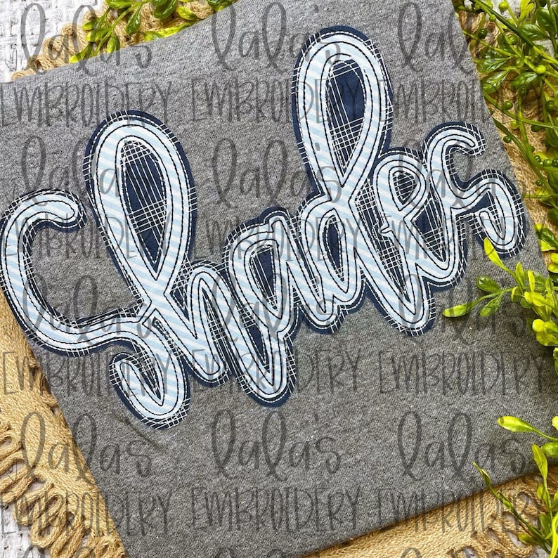 SHADES Double Stack Team Applique Design Hand Lettered Design - Etsy