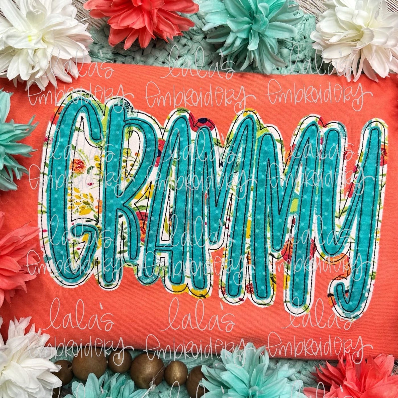 Grammy Double Stack Applique Design - Hand Lettered Design ** Instant ...