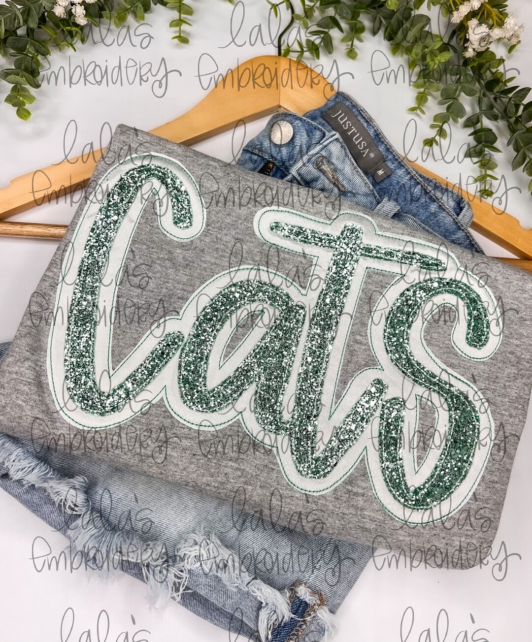 CATS Double Stack Team Applique Design - Hand Lettered Design - Etsy