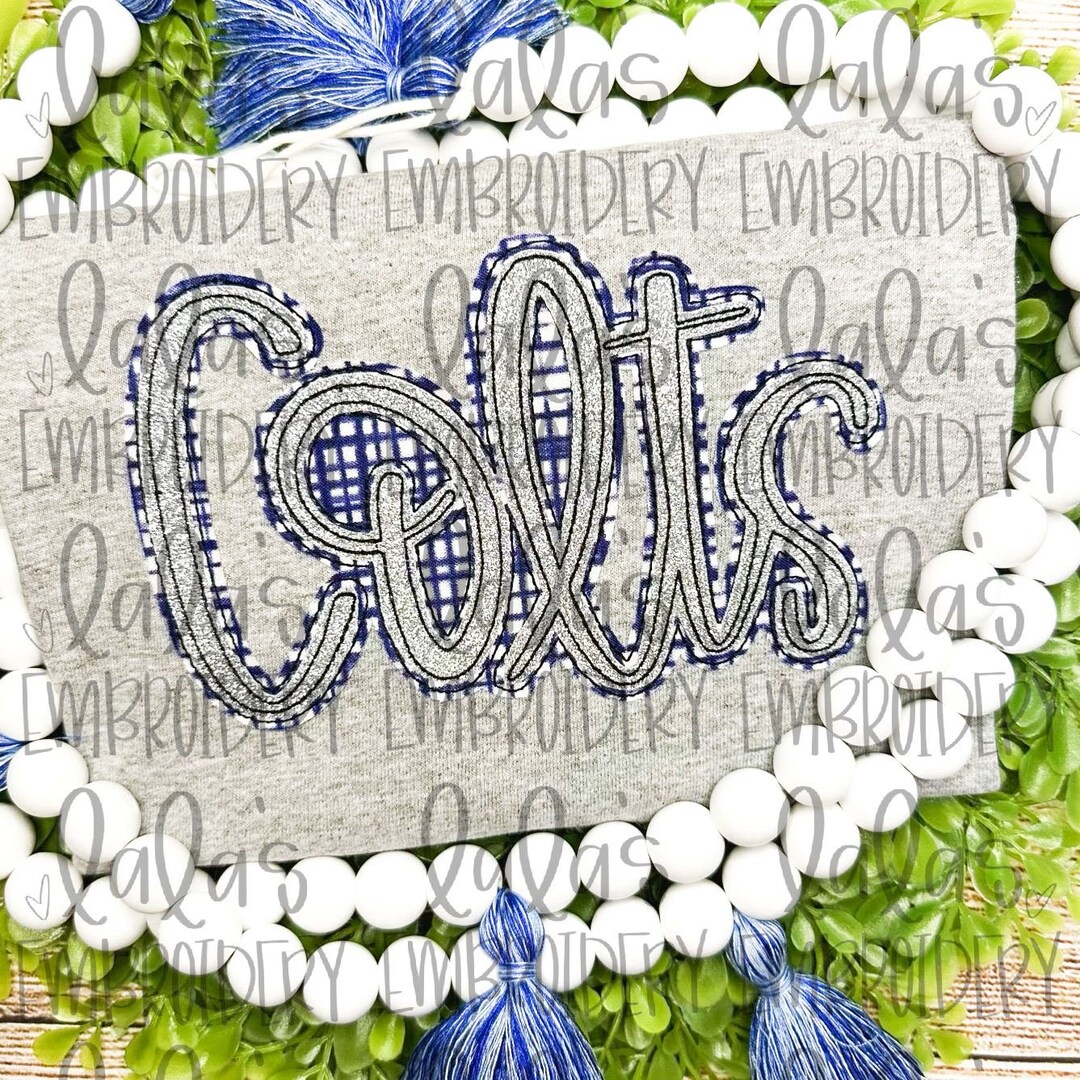 Colts Double Applique Design - Hand Lettered Design ** Instant Download ...